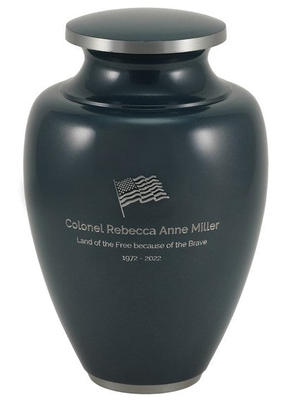 EXTRA LARGE Cremation Urn, 300 Cubic Inches, Camden Navy Blue – Vision ...