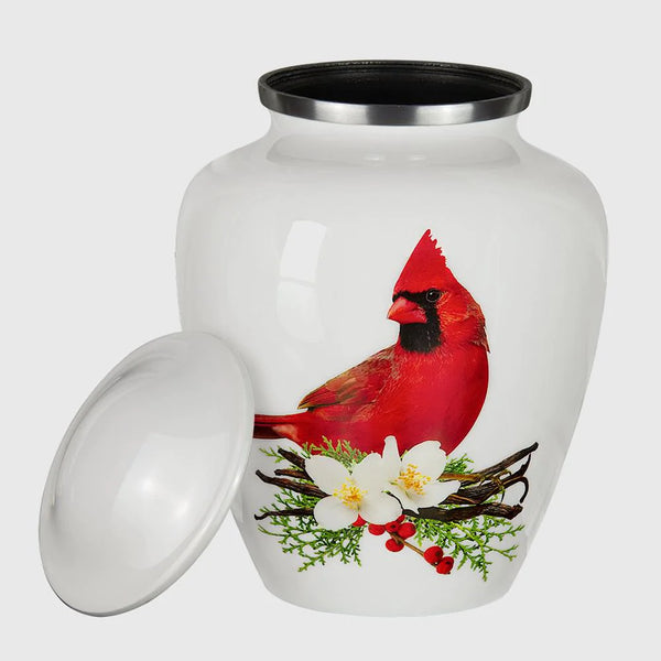 Cardinal on Dogwood Cremation Urn | Cardinal Urn | Vision Medical
